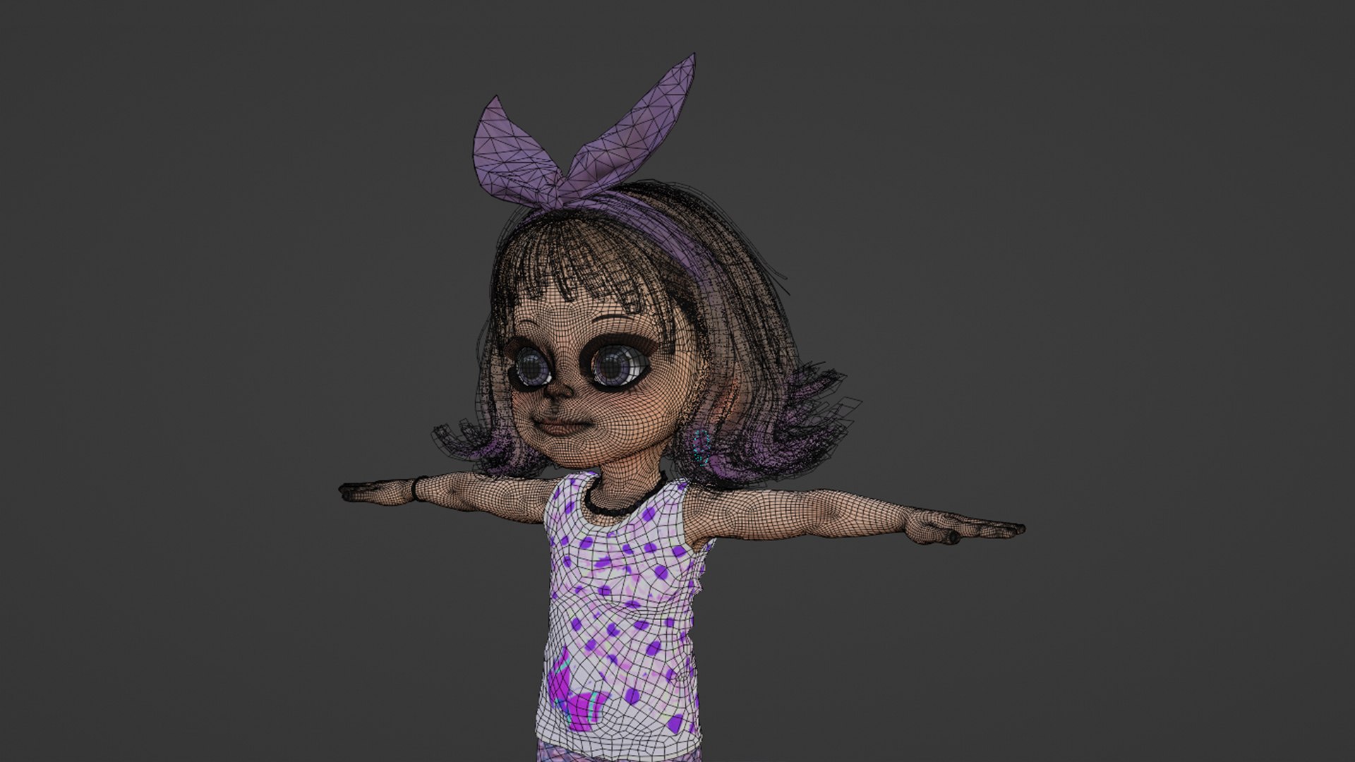 Cartoon 3D Rigged Cute Little Girl-Anna Character Model 3D - TurboSquid ...