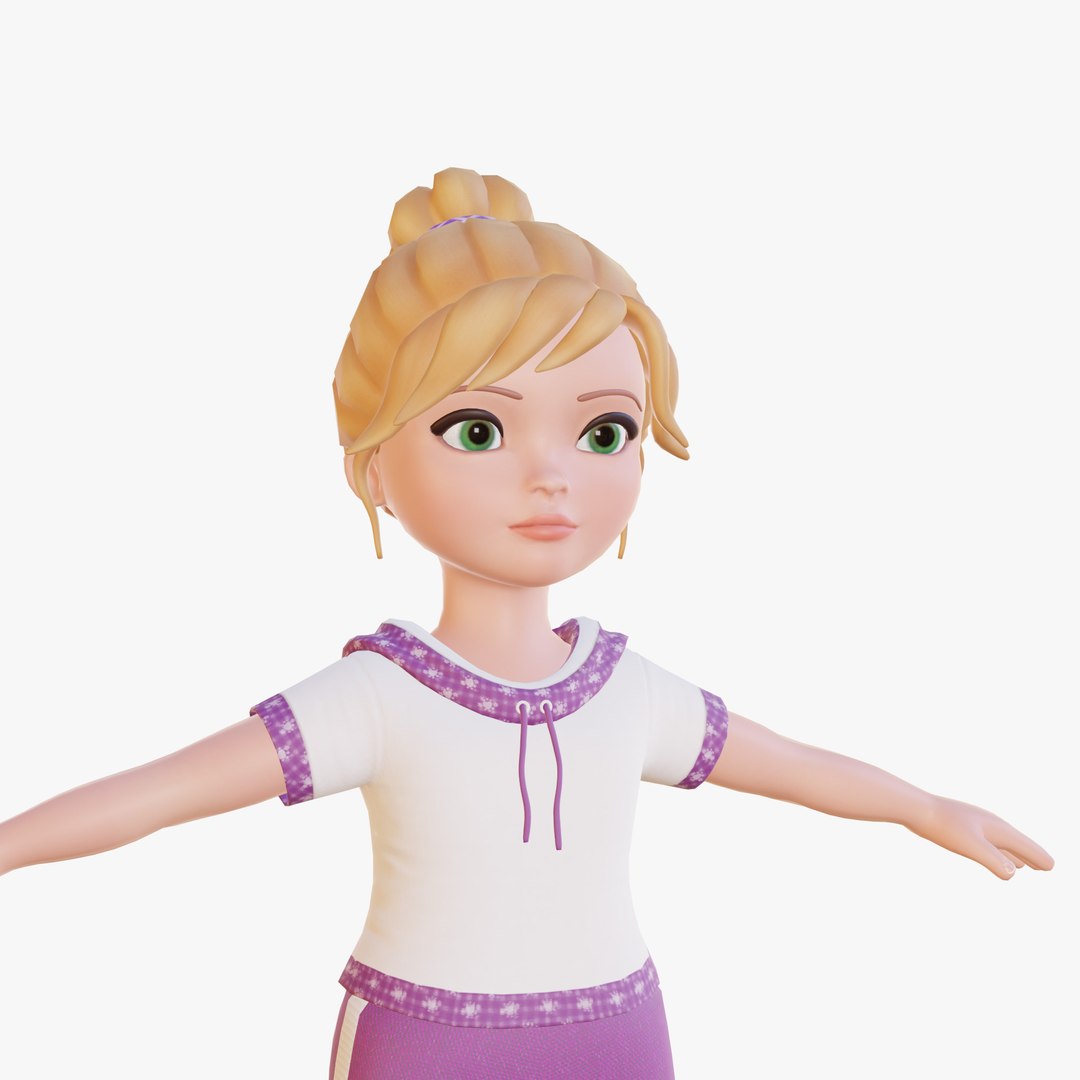 Cartoon Girl Model - TurboSquid 1988162