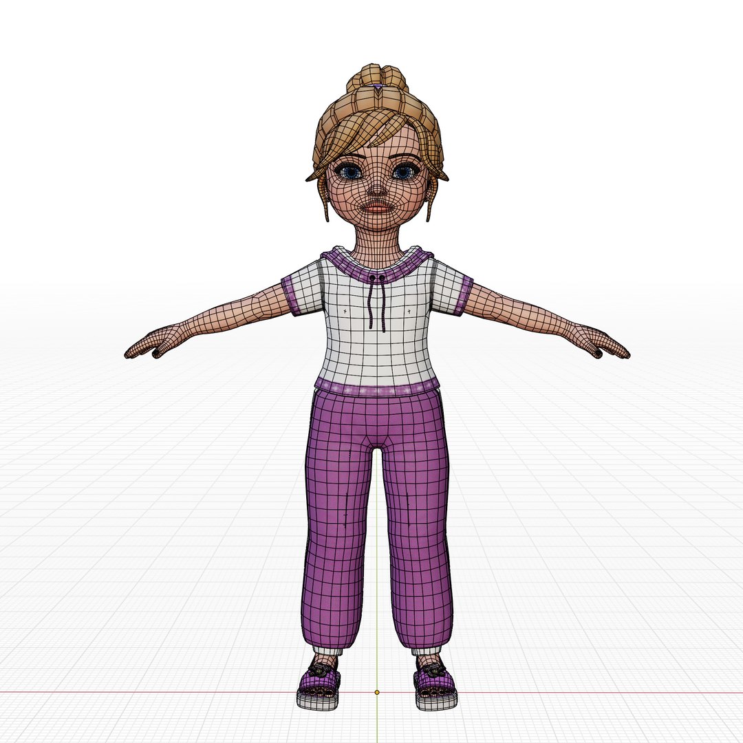 Cartoon Girl Model - TurboSquid 1988162
