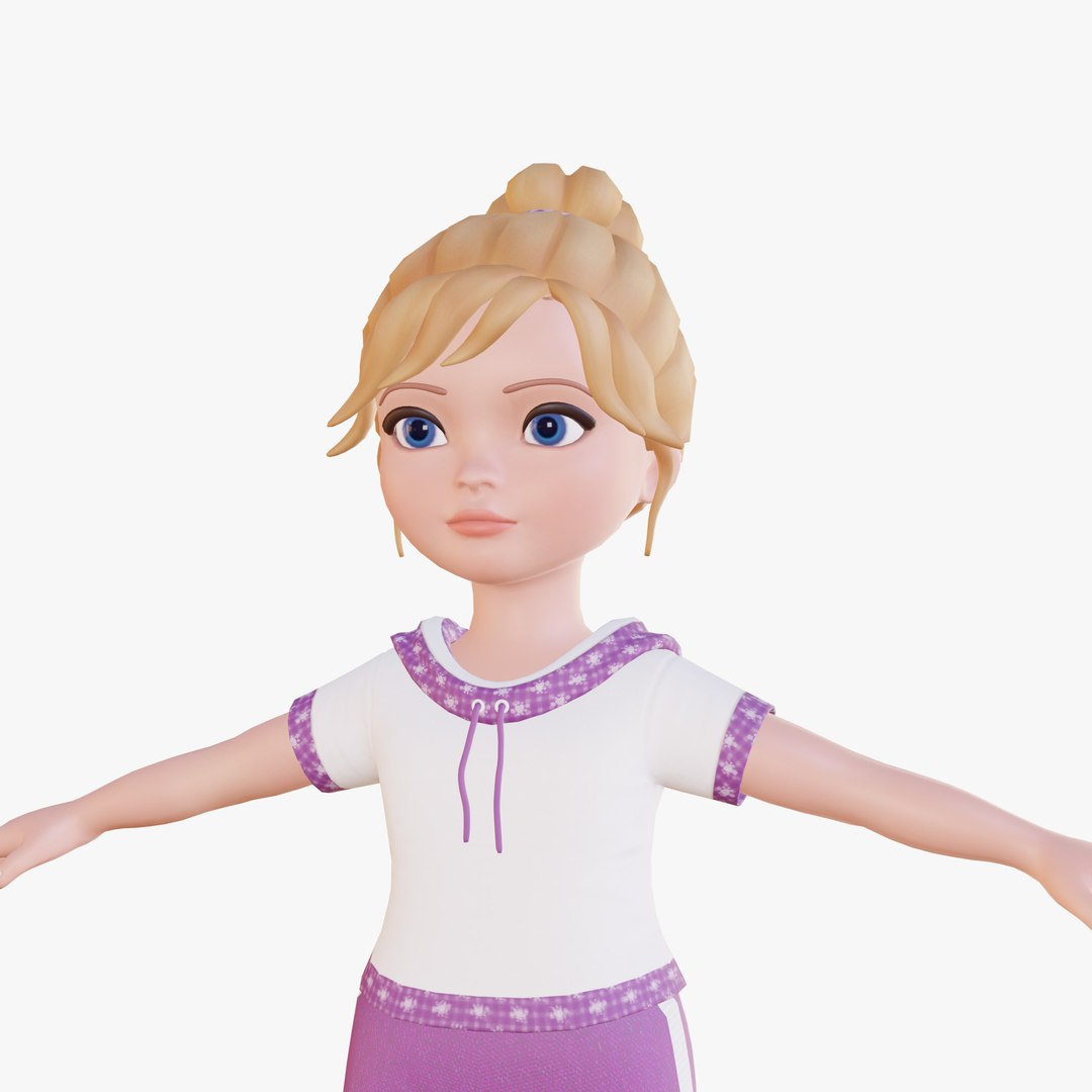 Cartoon Girl Model - TurboSquid 1988162