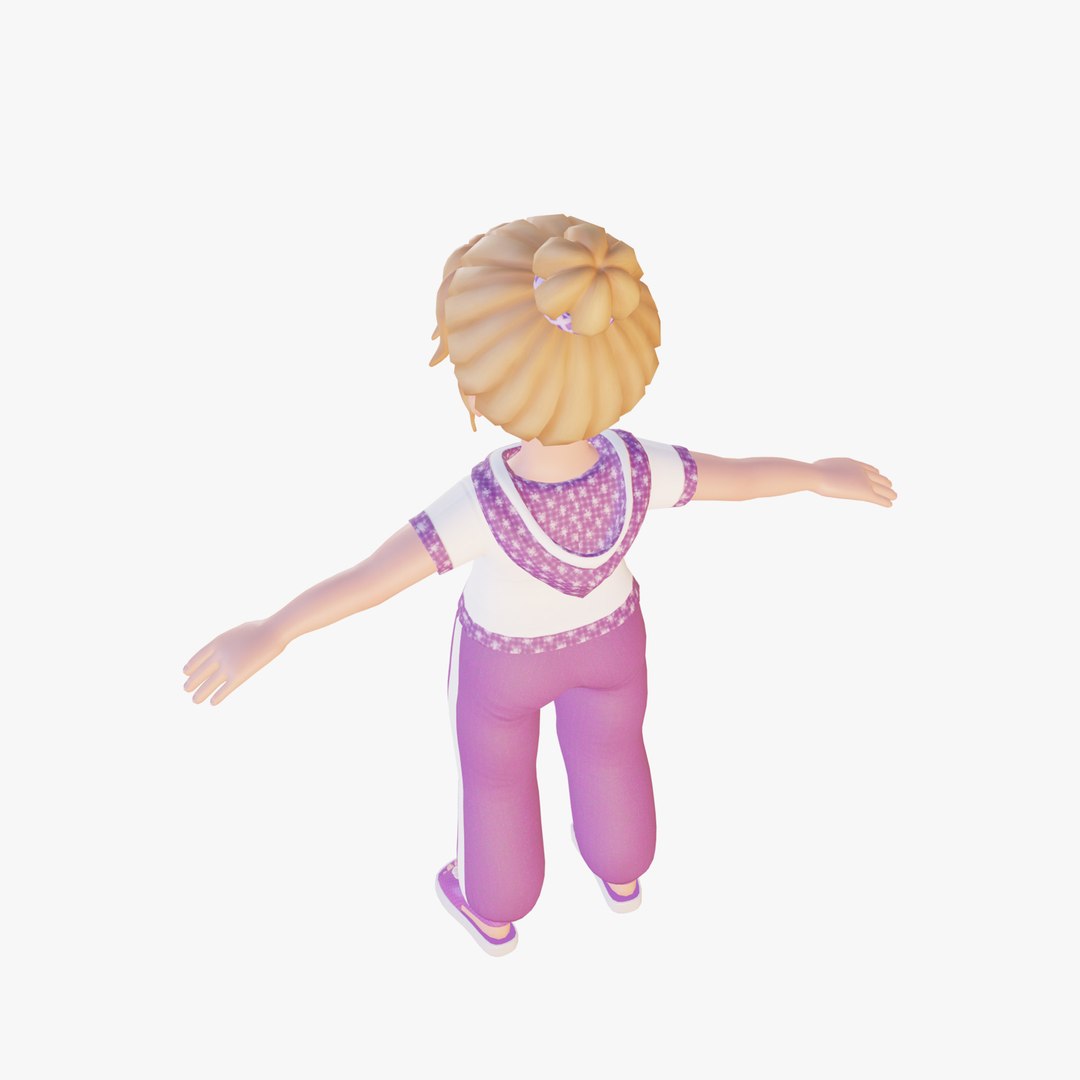 Cartoon Girl Model - TurboSquid 1988162