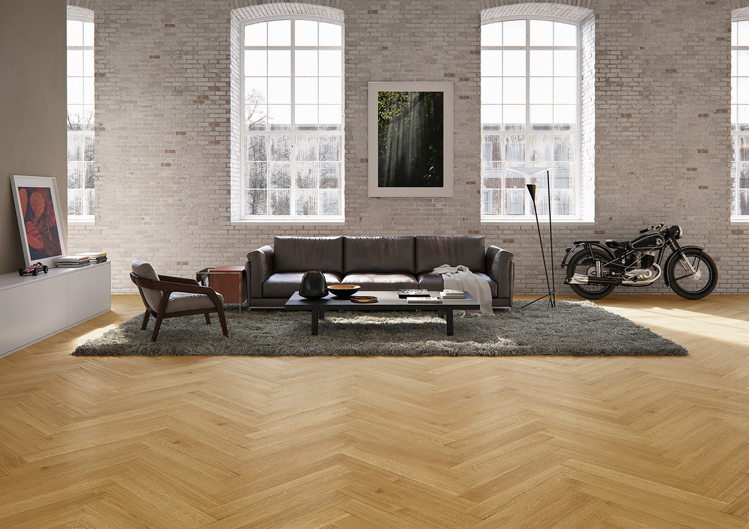 3D Herringbone Natural Oak Flooring Model - TurboSquid 2165141