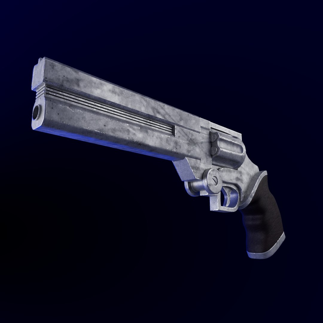 Sci-fi Revolver With A Heavy Steel Serpent Silver Gun Vash The Stampede ...