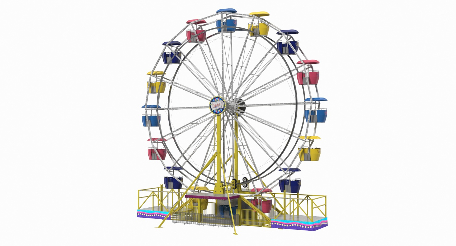 Small Town Carnival Ferris Wheel 3D - TurboSquid 1394371