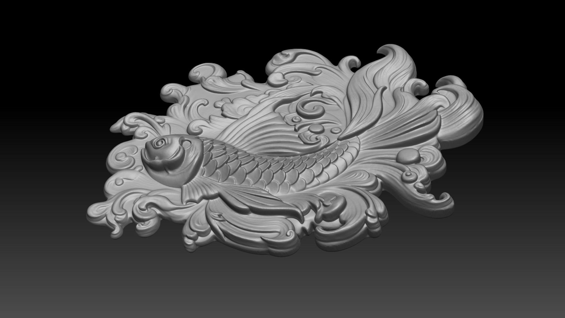 Bas Relief Fish 01 240506 3D Print Model 3D - TurboSquid 2291074