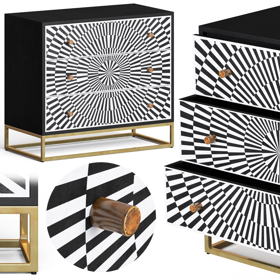 3D VICAL Chest Of Drawers Rust - TurboSquid 2174281