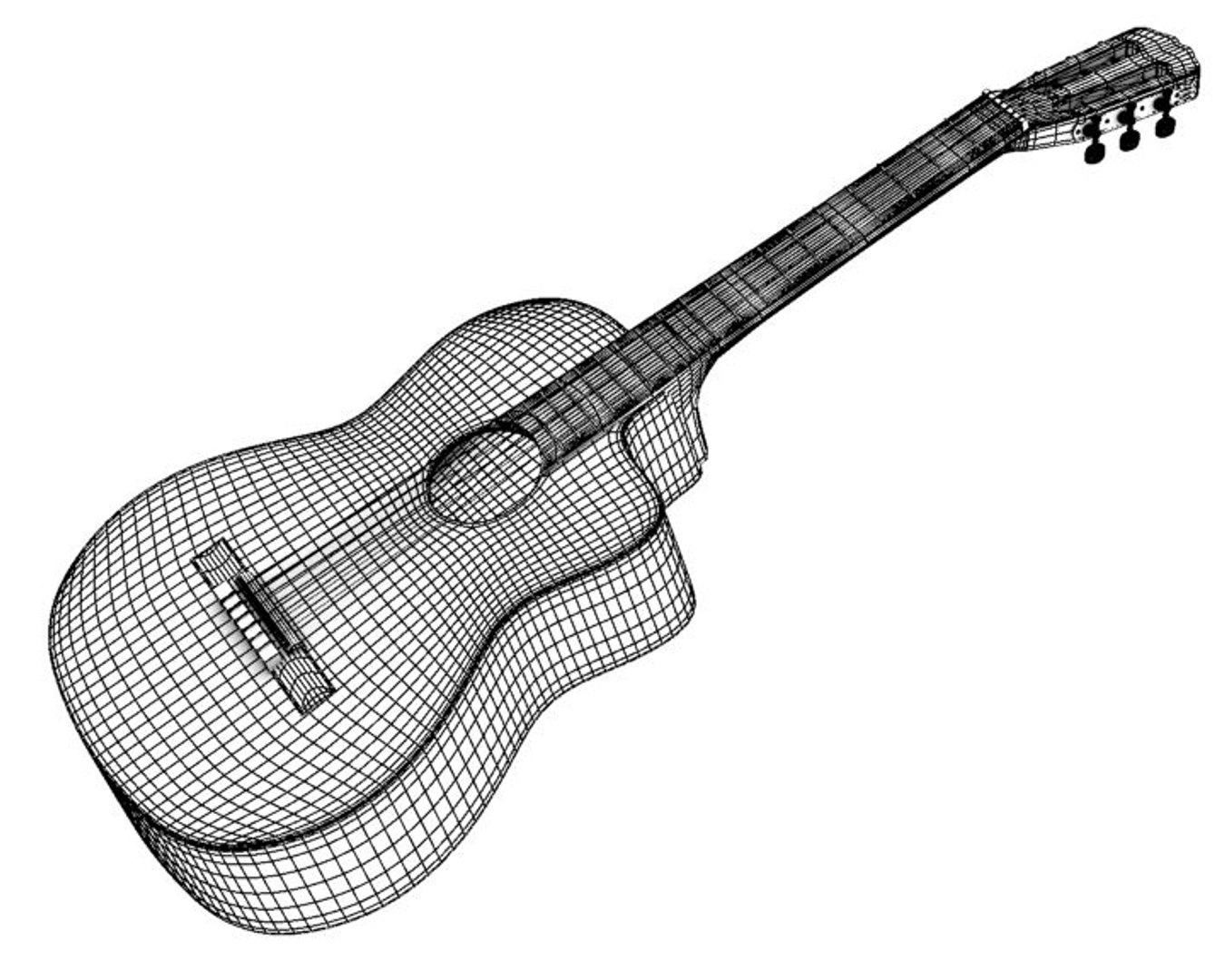 3d classic acoustic guitar model