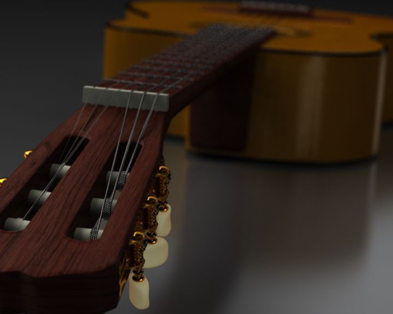 3d classic acoustic guitar model