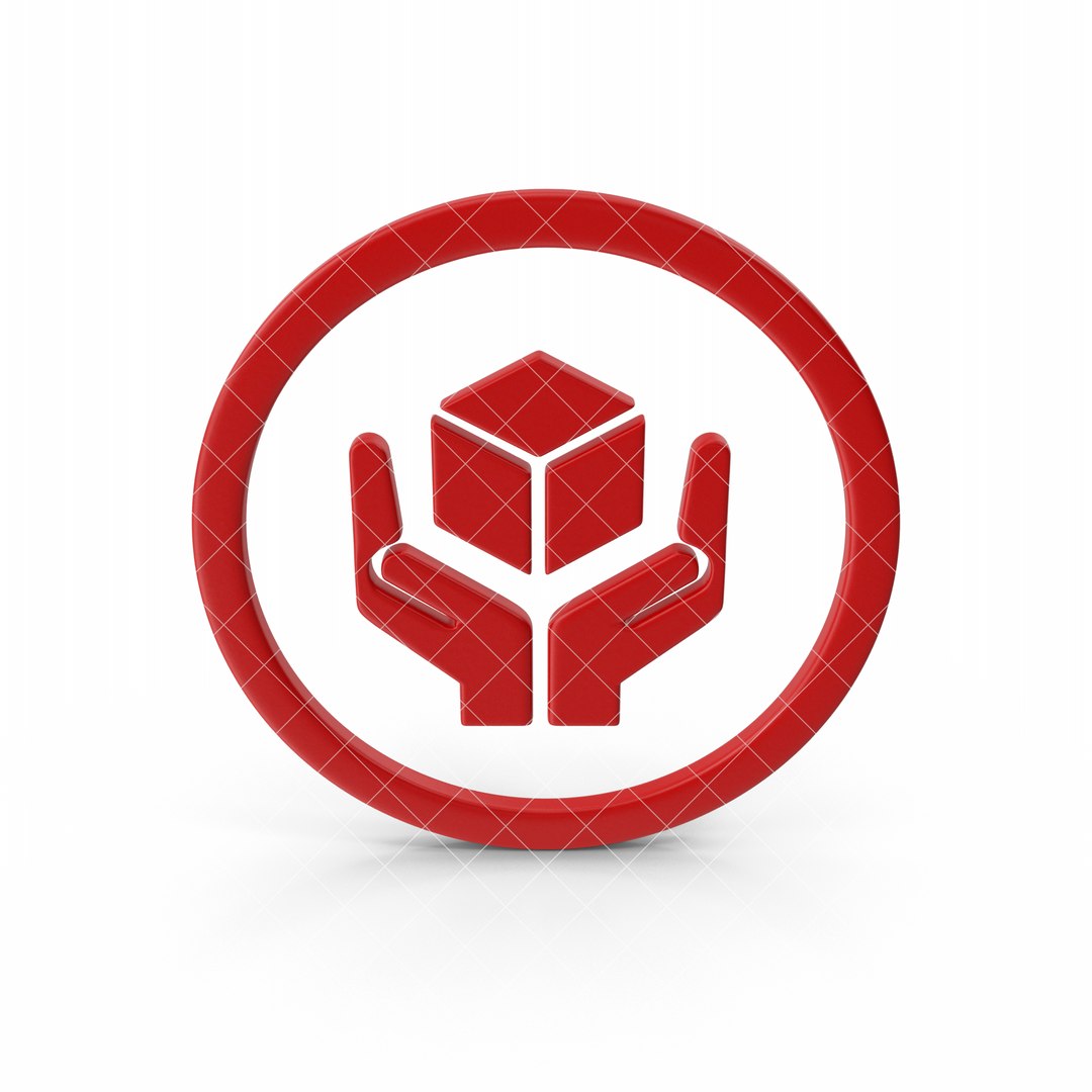 Handle With Care Icon Red Model - TurboSquid 2308903