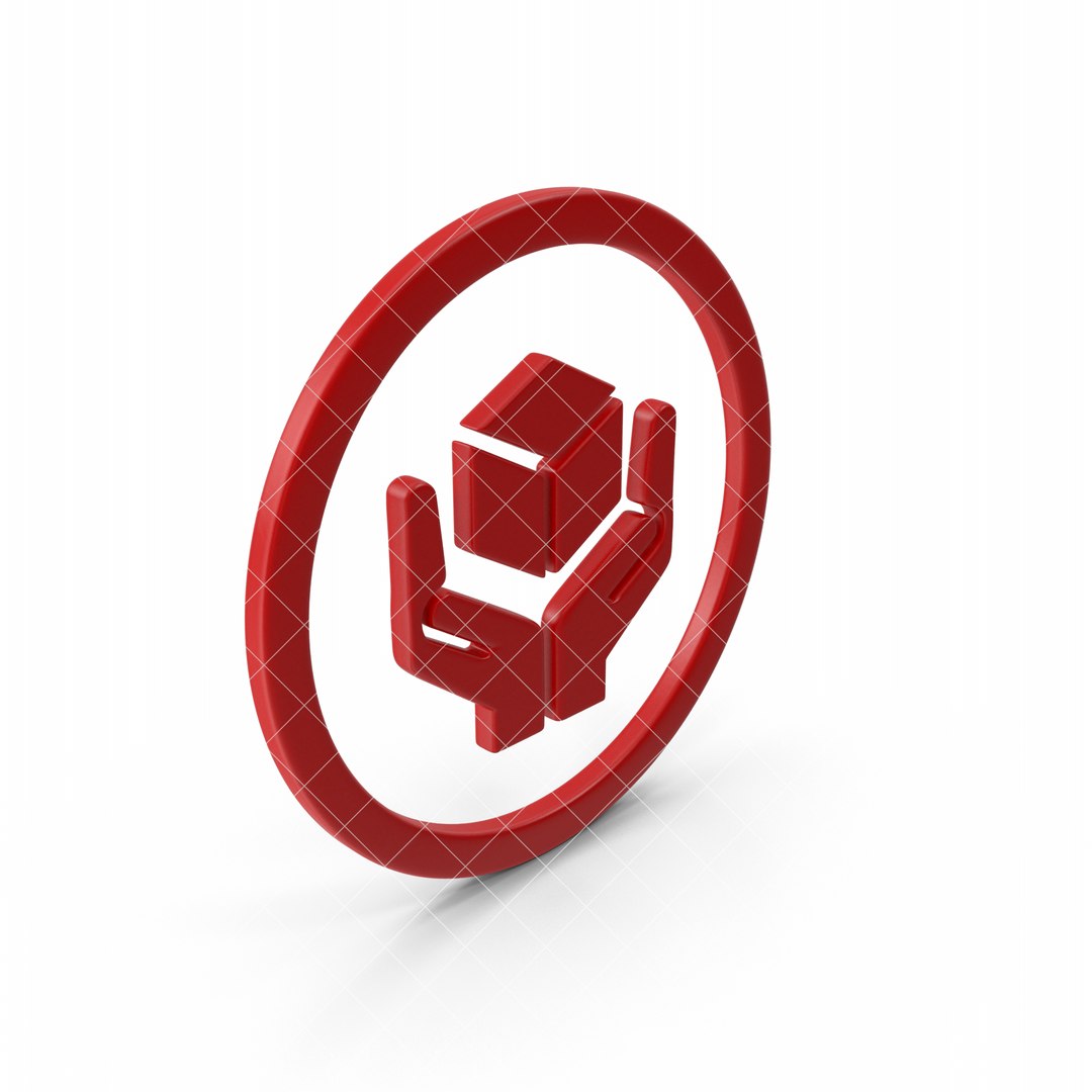Handle With Care Icon Red Model - TurboSquid 2308903