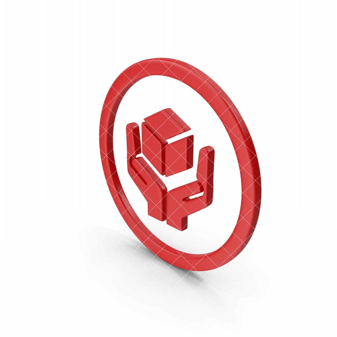 Handle With Care Icon Red Model - TurboSquid 2308903