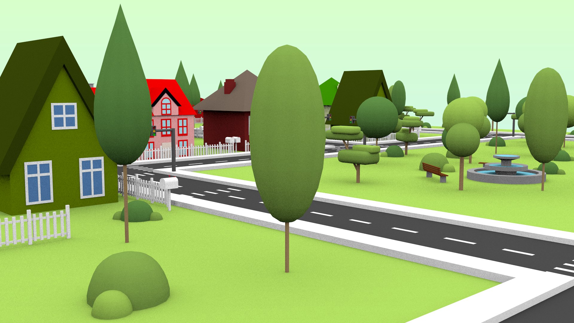 3D cartoon street model - TurboSquid 1199645
