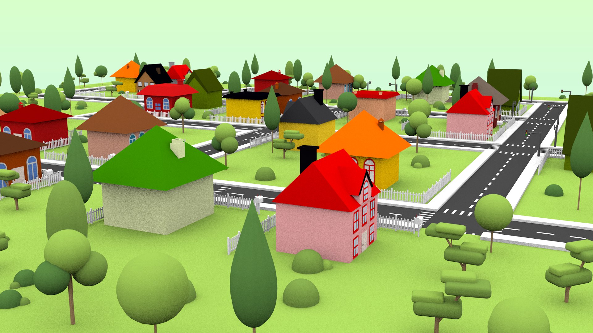 3D cartoon street model - TurboSquid 1199645