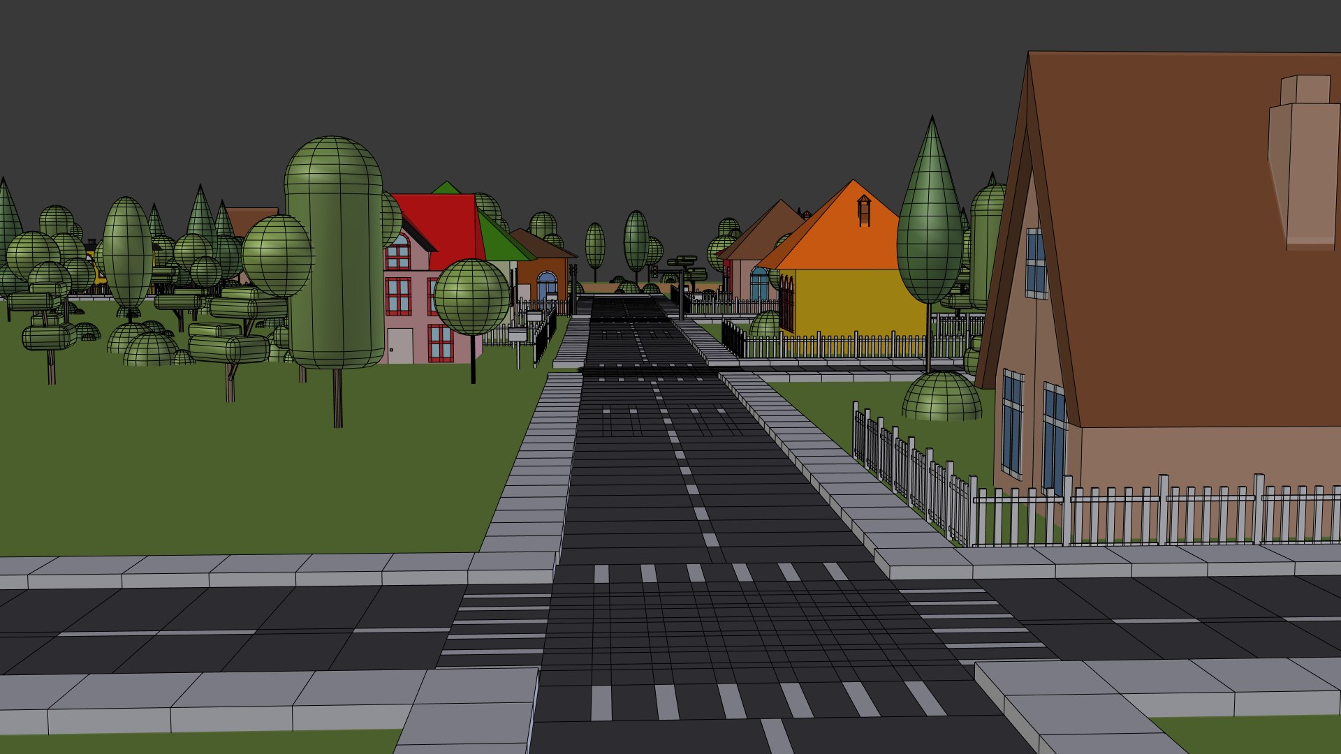 3D cartoon street model - TurboSquid 1199645