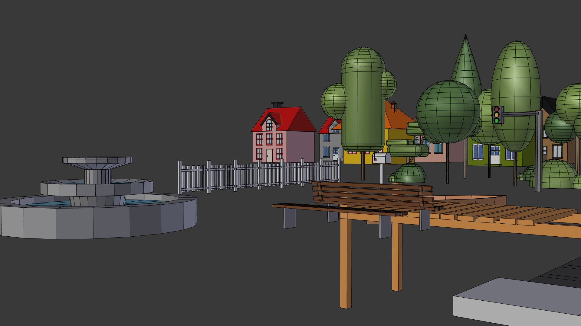3D cartoon street model - TurboSquid 1199645