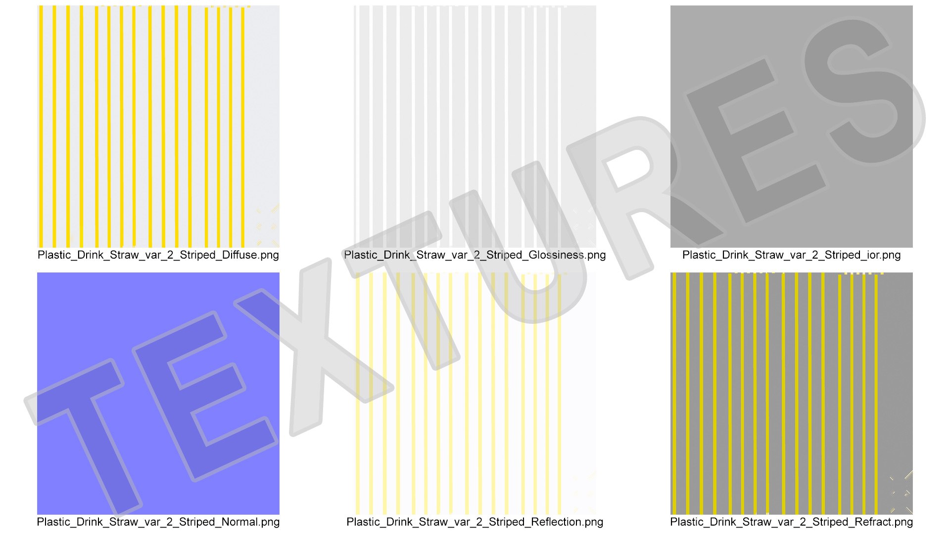 Bendy Plastic Drinking Straw Striped 3D model - TurboSquid 1799609