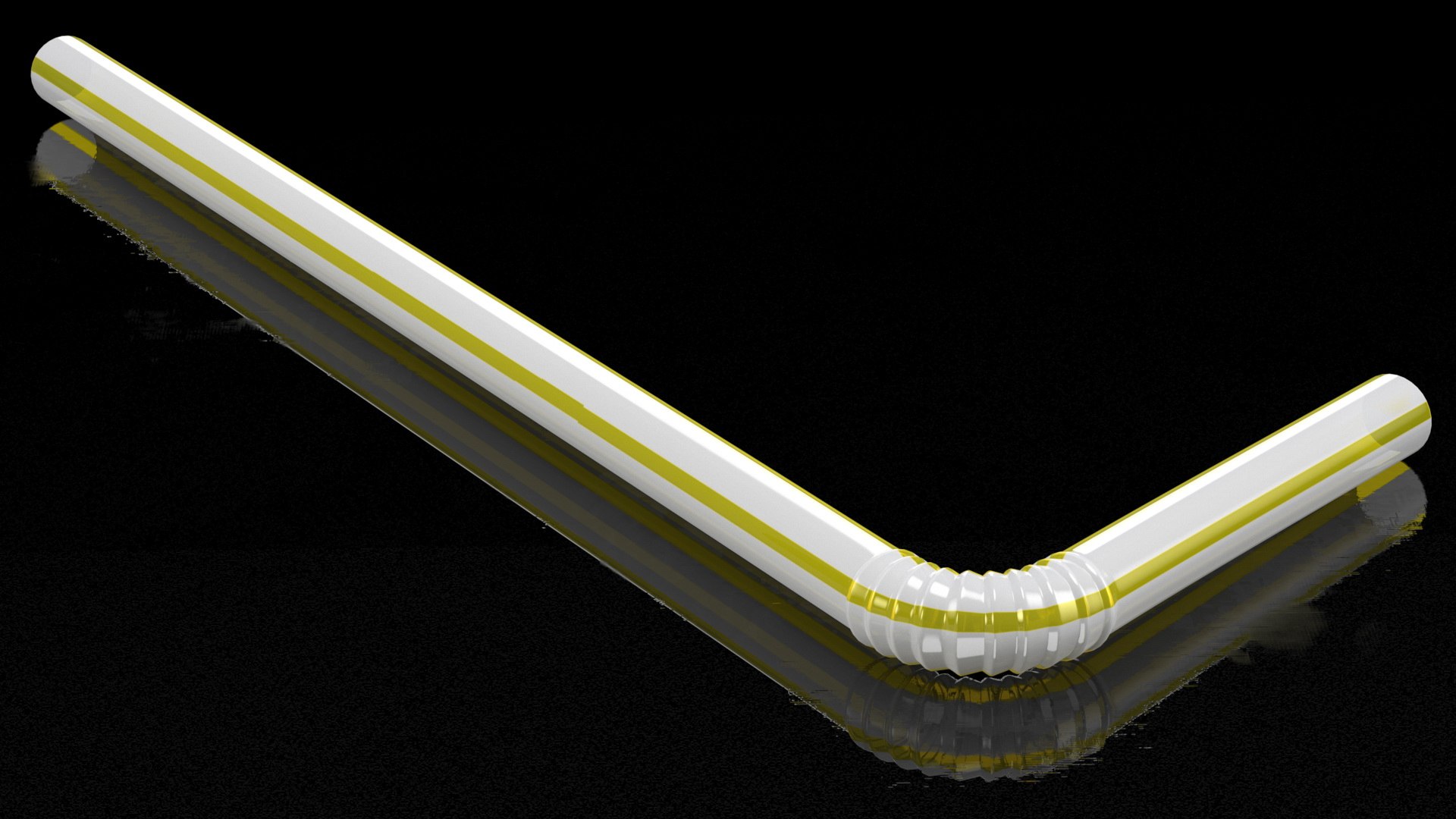 Bendy Plastic Drinking Straw Striped 3D Model - TurboSquid 1799609