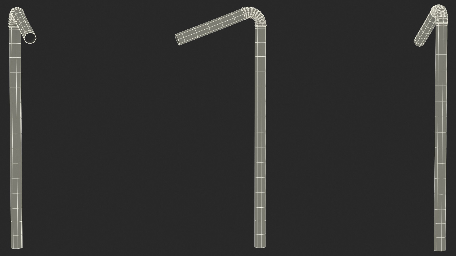 Bendy Plastic Drinking Straw Striped 3D model - TurboSquid 1799609