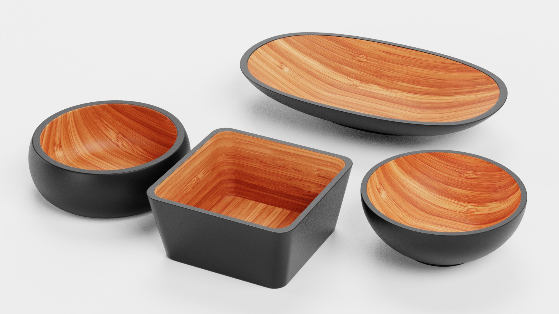 Bamboo bowls 3D model - TurboSquid 1502322