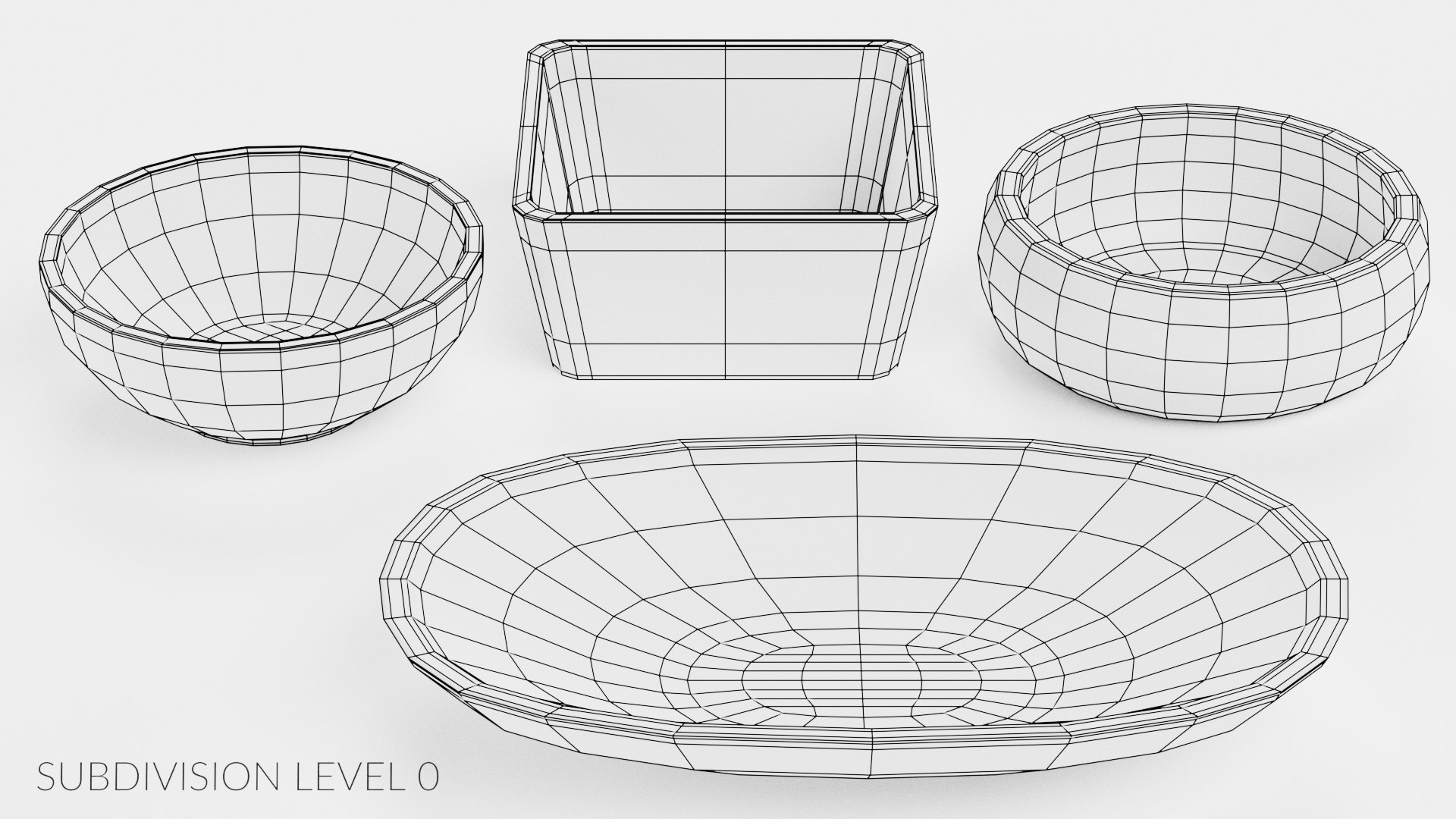 Bamboo bowls 3D model - TurboSquid 1502322