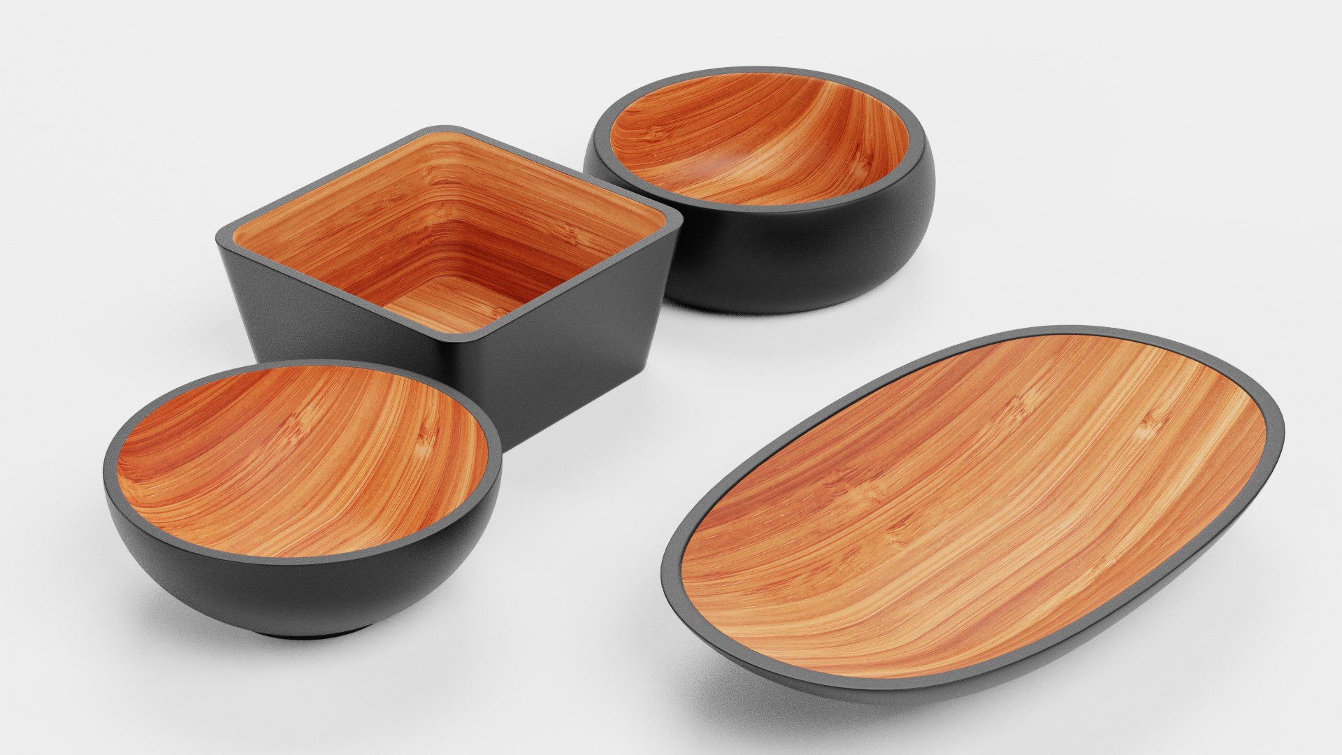 Bamboo bowls 3D model - TurboSquid 1502322