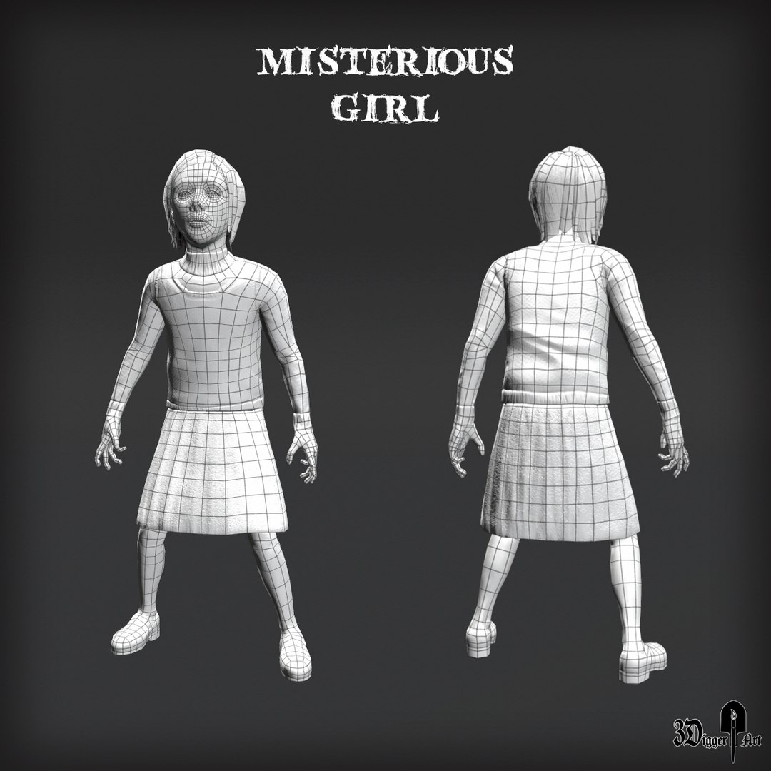 3D Mysterious Girl Character - TurboSquid 1361162