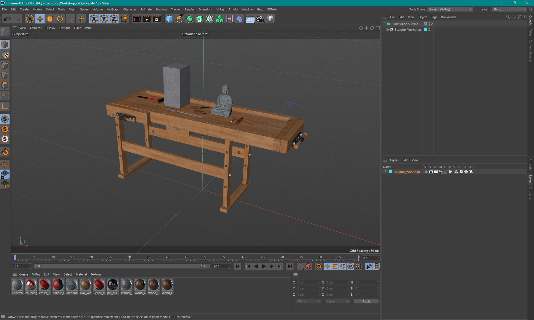 Sculptor Workshop 3D Model - TurboSquid 2387146