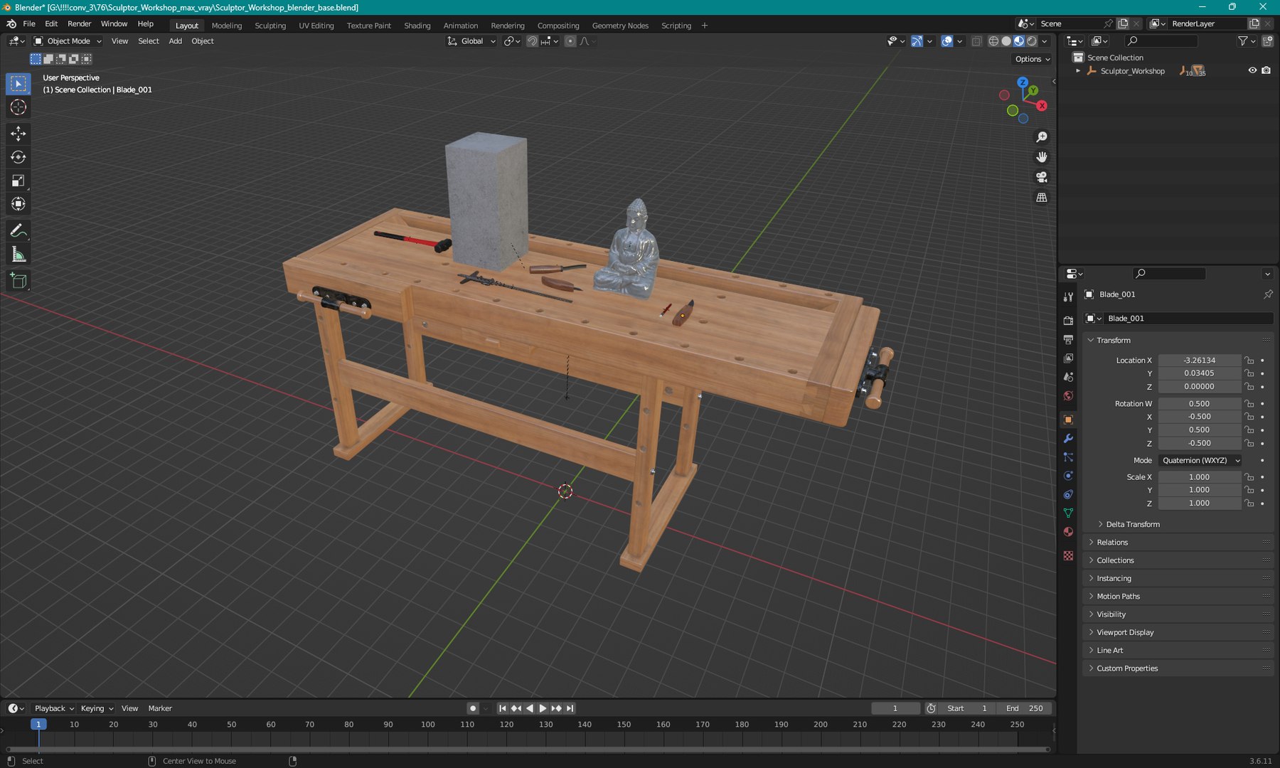 Sculptor Workshop 3D Model - TurboSquid 2387146