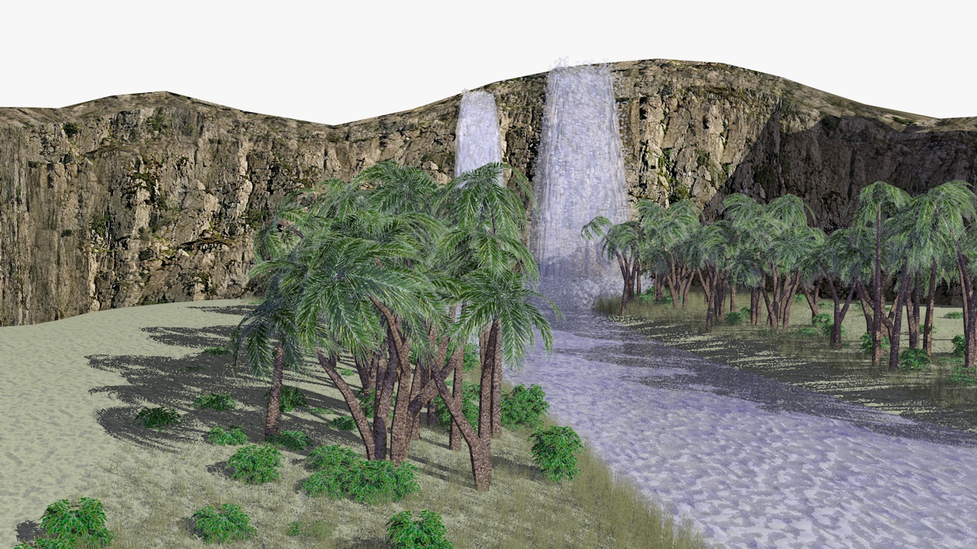 3D Tropical Oasis Waterfall Animations - TurboSquid 1466504