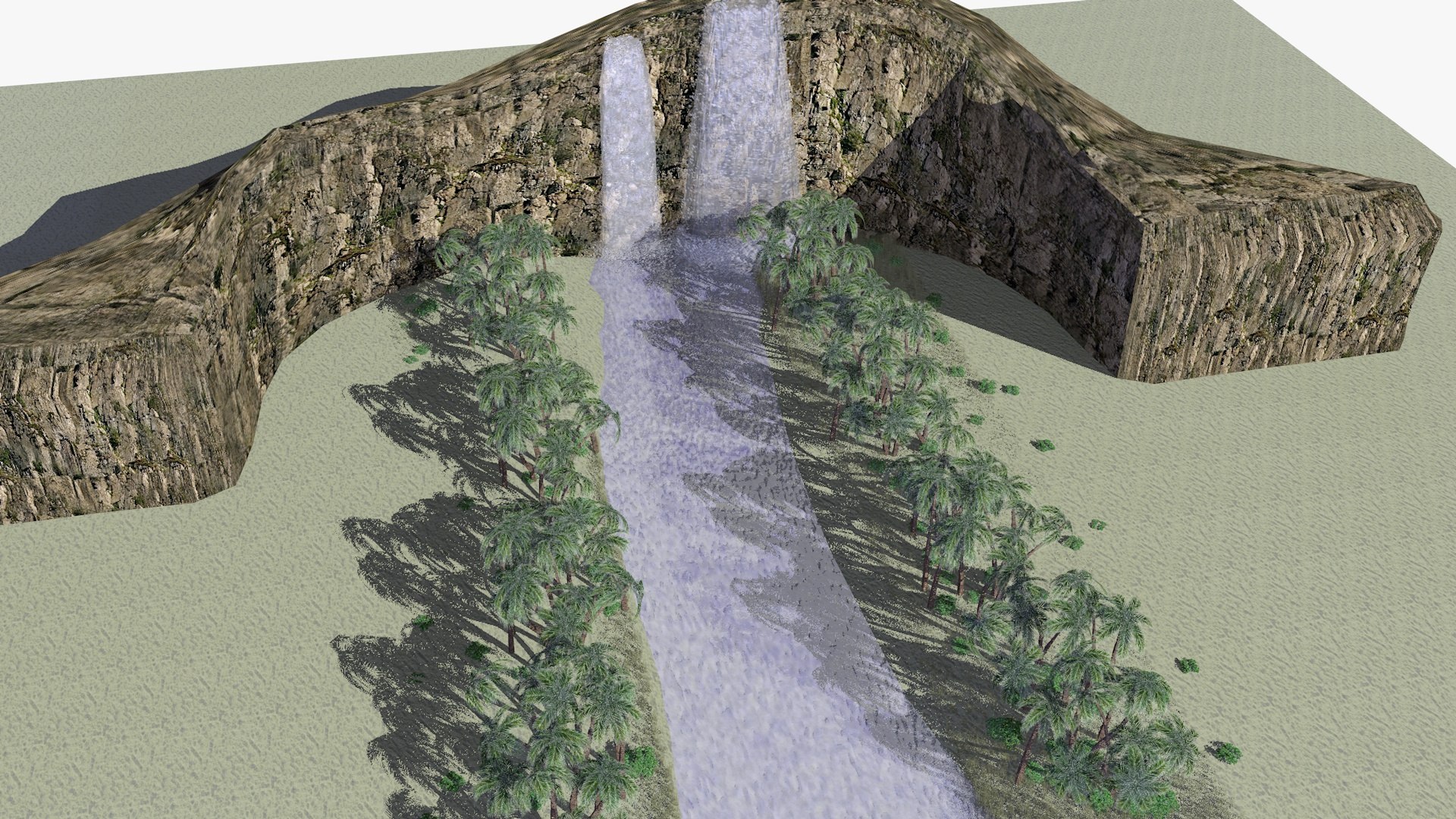 3D Tropical Oasis Waterfall Animations - TurboSquid 1466504