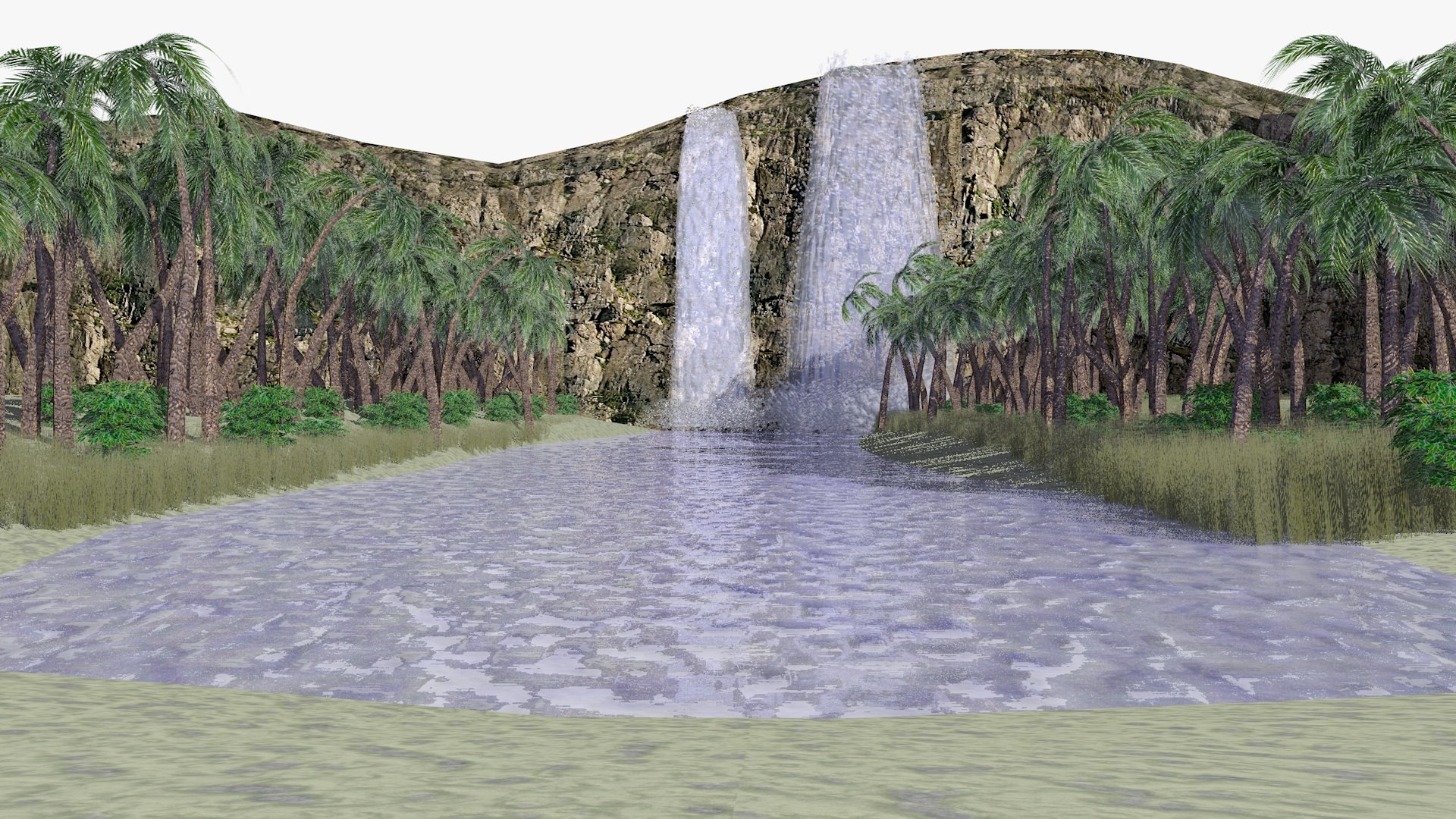 3D Tropical Oasis Waterfall Animations - TurboSquid 1466504