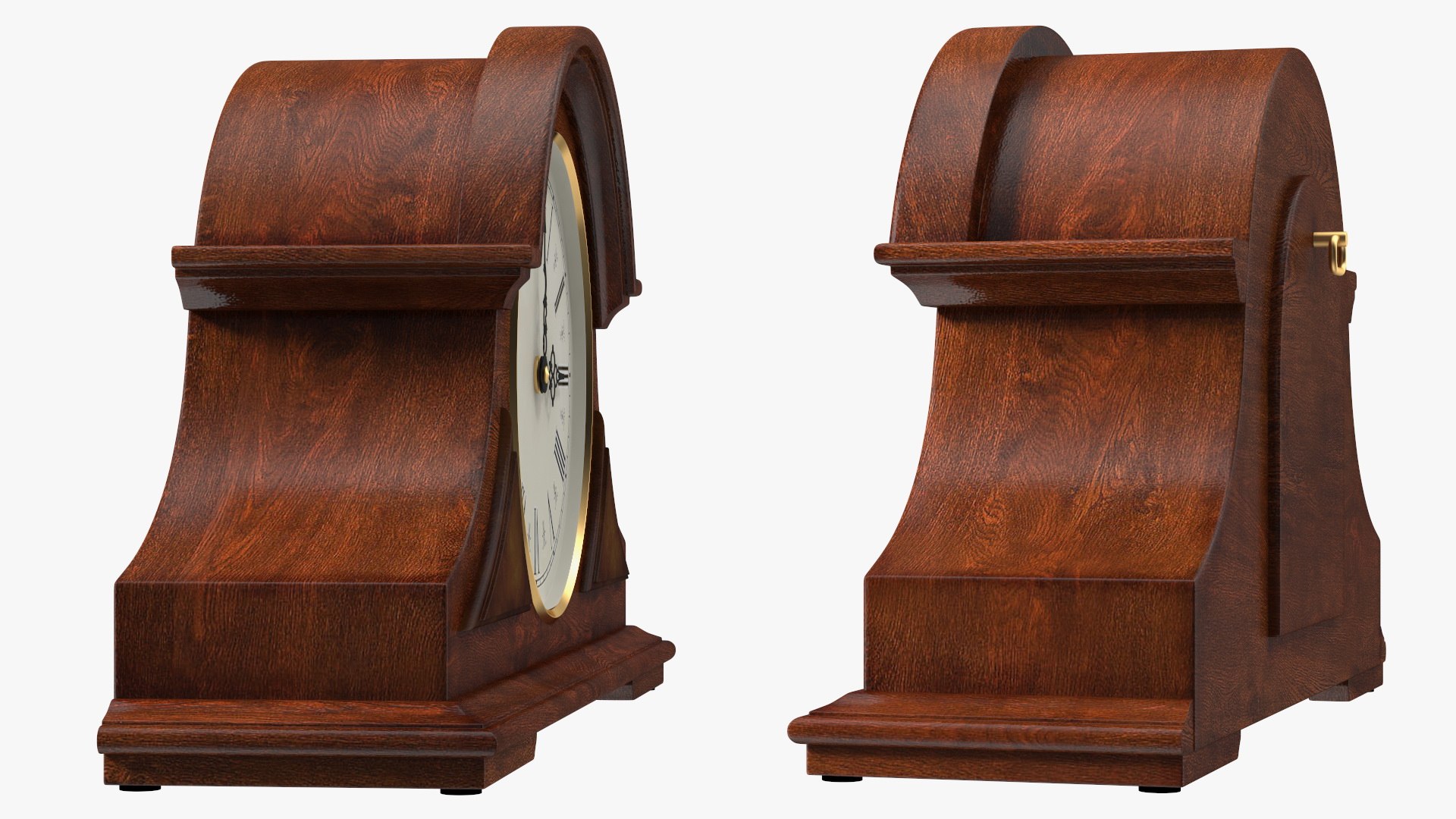 Antique Mantel Clock Brown 3D - TurboSquid 1789470