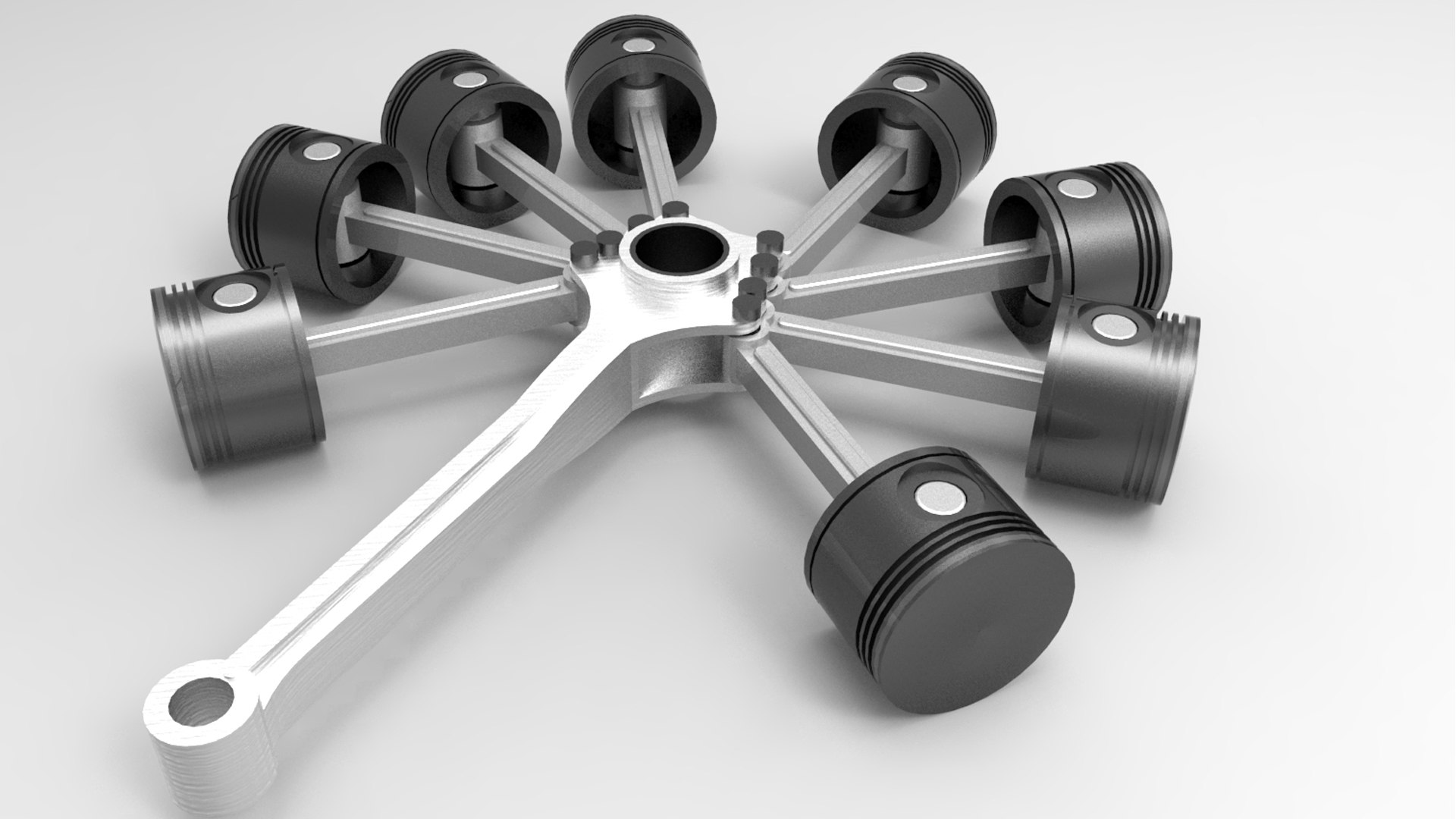 Radial Engine 3D Model - TurboSquid 1672376