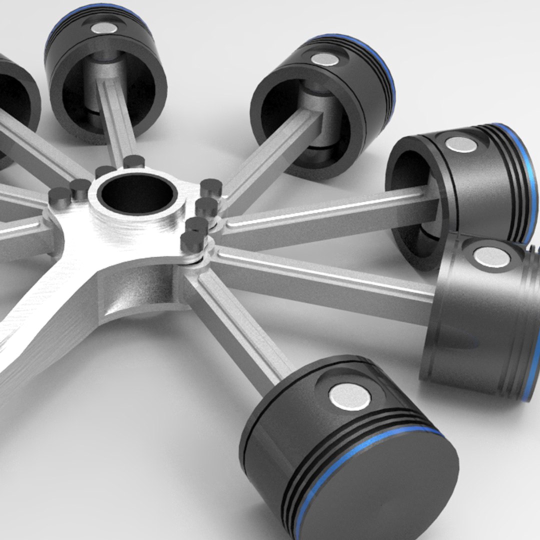 Radial Engine 3D Model - TurboSquid 1672376