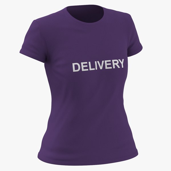 Female Crew Neck Worn Purple Delivery 02 3D model - TurboSquid 1731355
