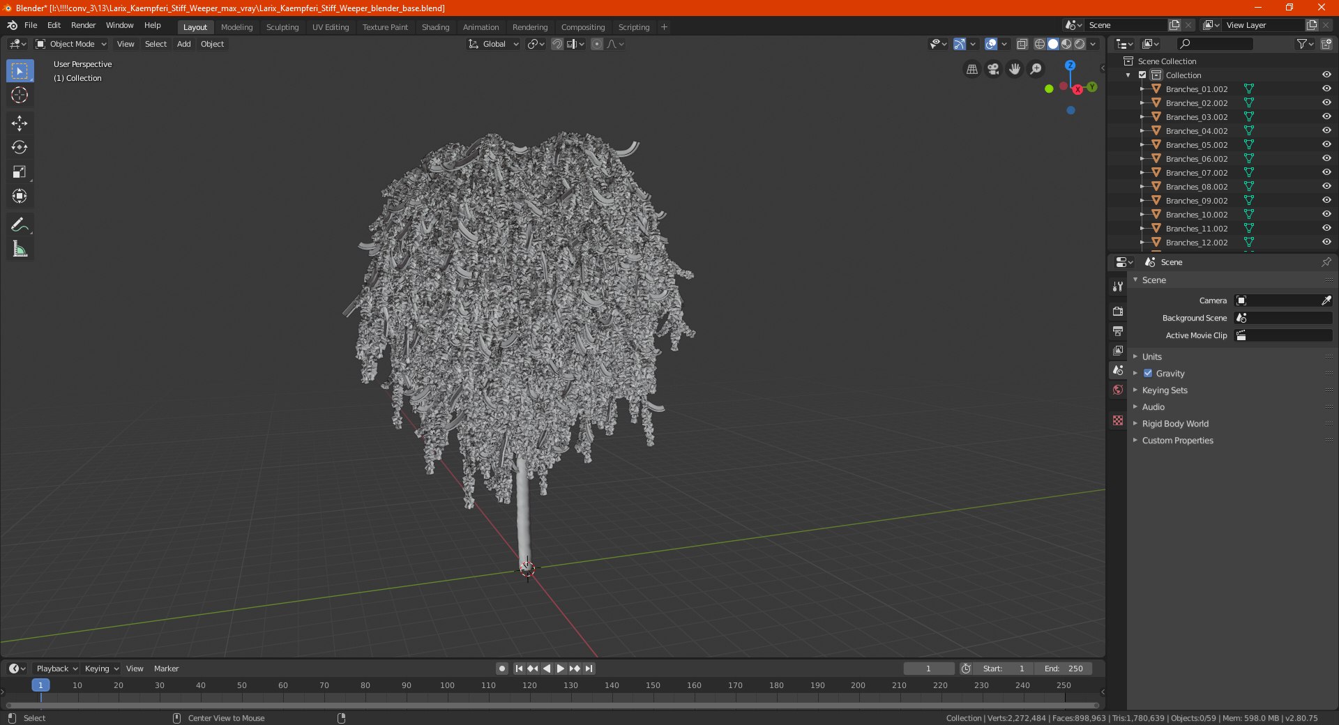 3D Larix Kaempferi Stiff Weeper - TurboSquid 1860937