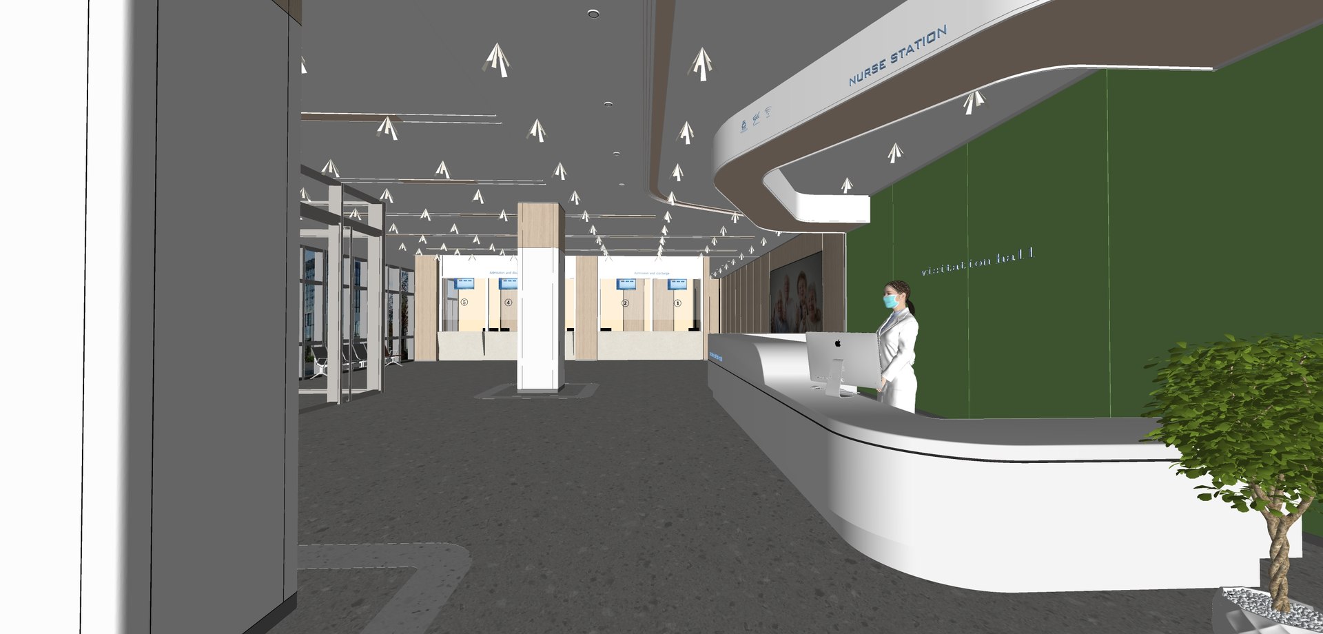 Outpatient Hall Of Modern Hospital Model - TurboSquid 2016096