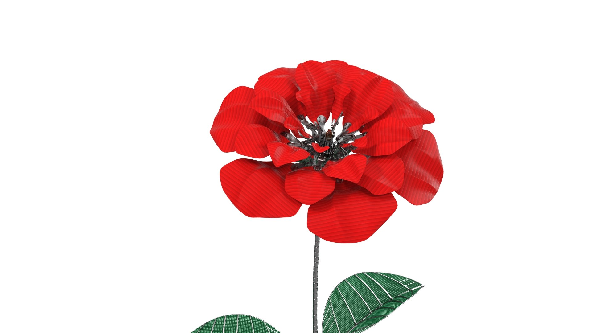 3D Mechanical Rose Model - TurboSquid 1596117