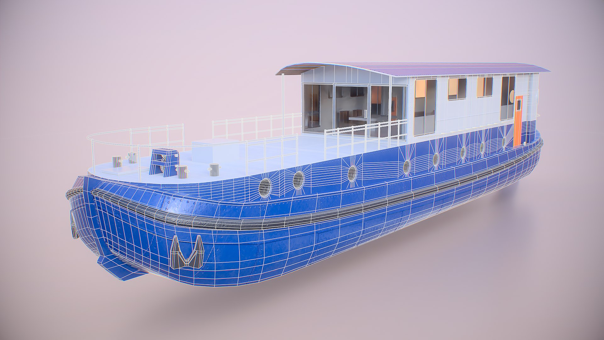 Dutch Barge Houseboat 3D Model Modern Floating Home 3D Model ...