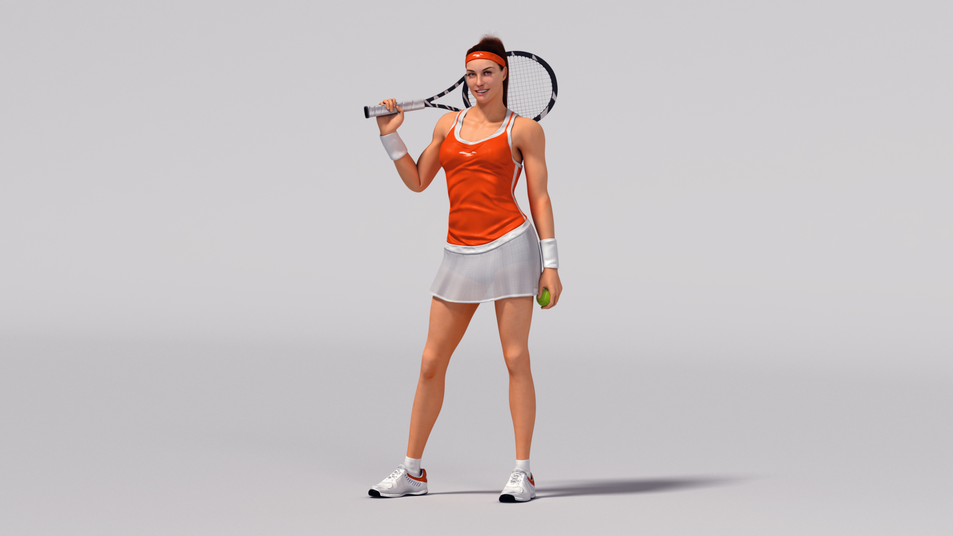 Female Tennis Player Animated HQ 3D model - TurboSquid 1809942