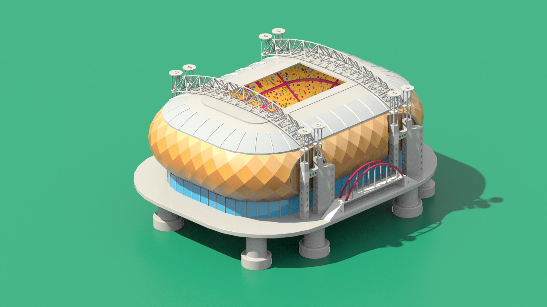 Low-poly Stadium Amsterdam Modeled 3D - TurboSquid 1430844
