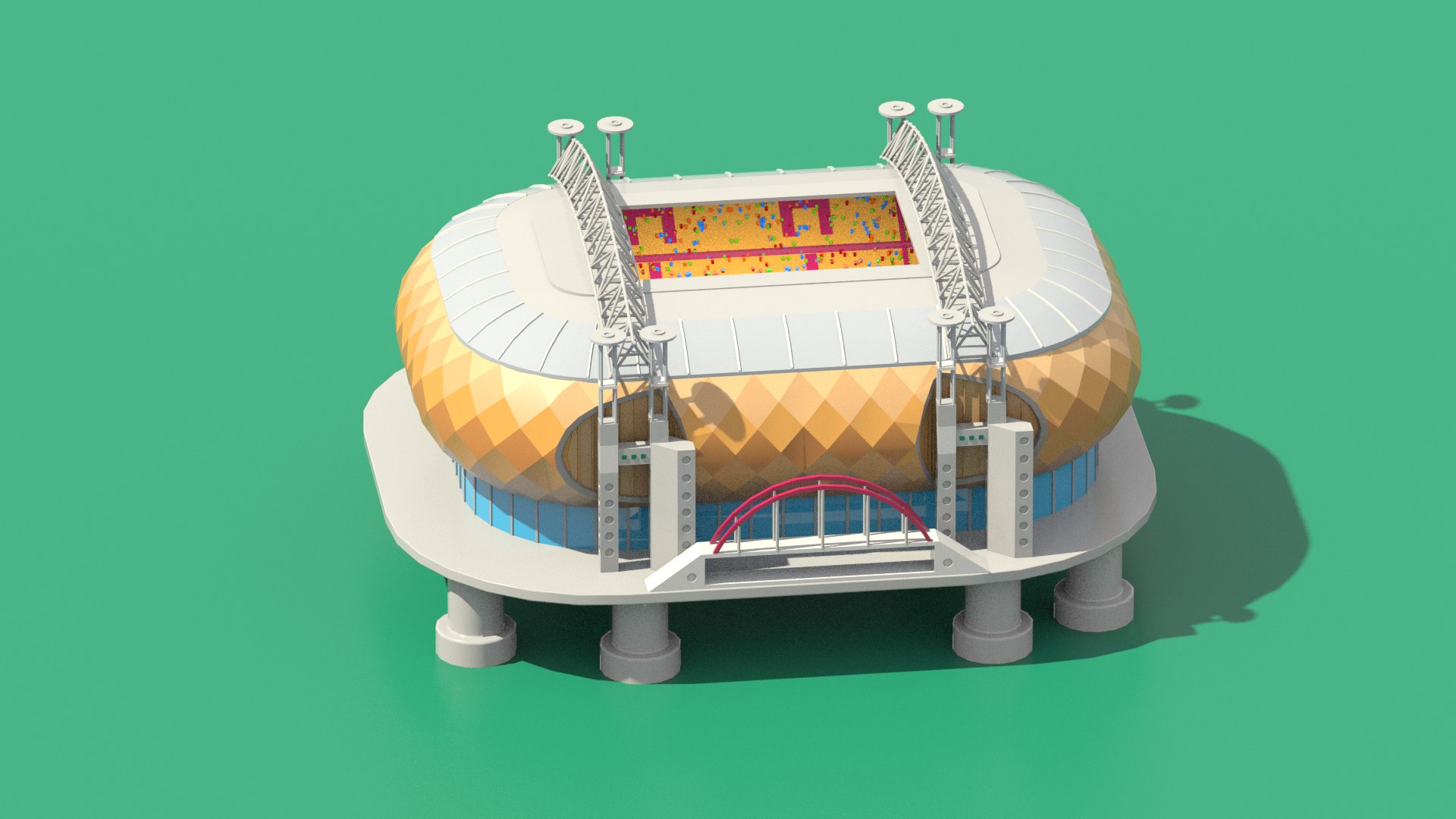 Low-poly Stadium Amsterdam Modeled 3D - TurboSquid 1430844