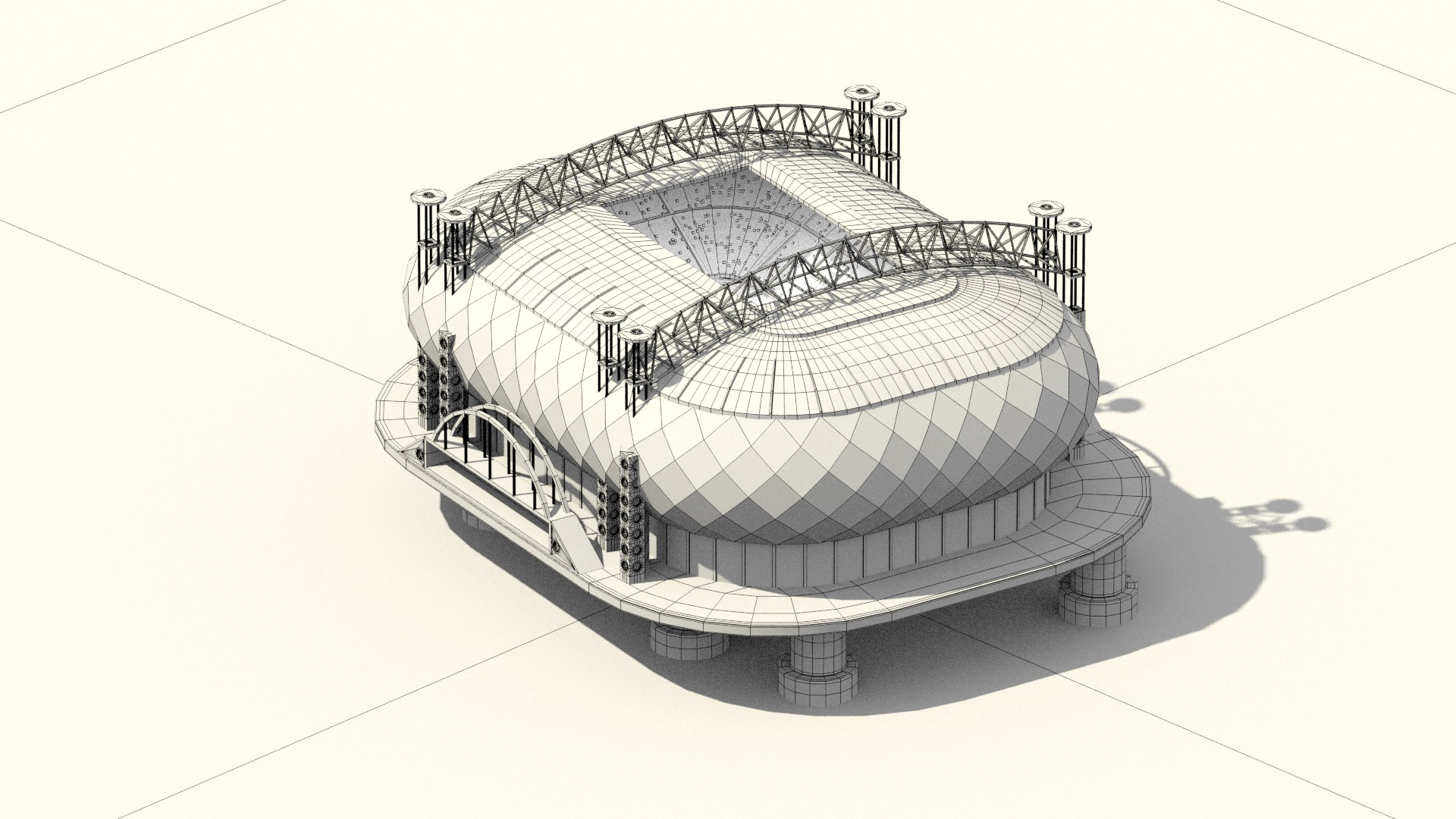 Low-poly Stadium Amsterdam Modeled 3D - TurboSquid 1430844