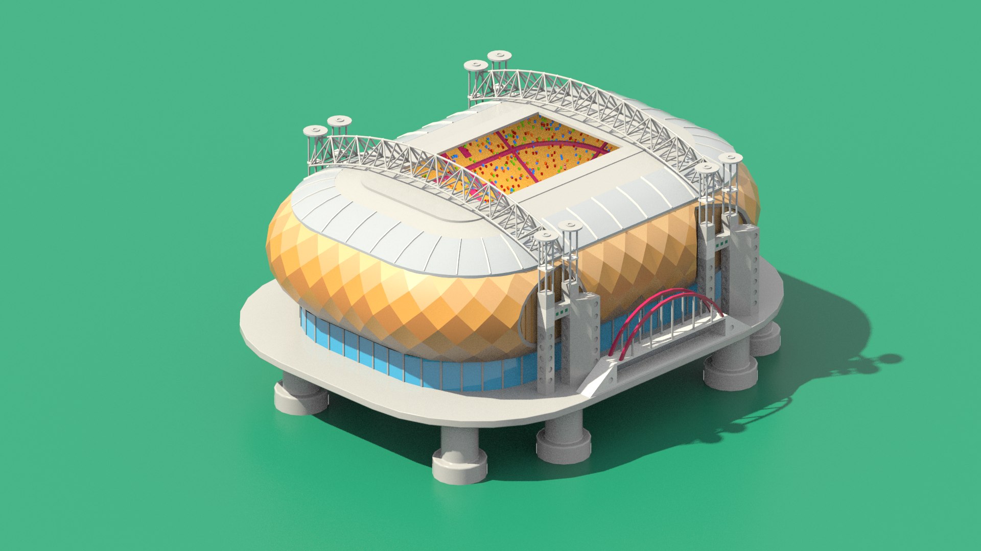 Low-poly Stadium Amsterdam Modeled 3D - TurboSquid 1430844
