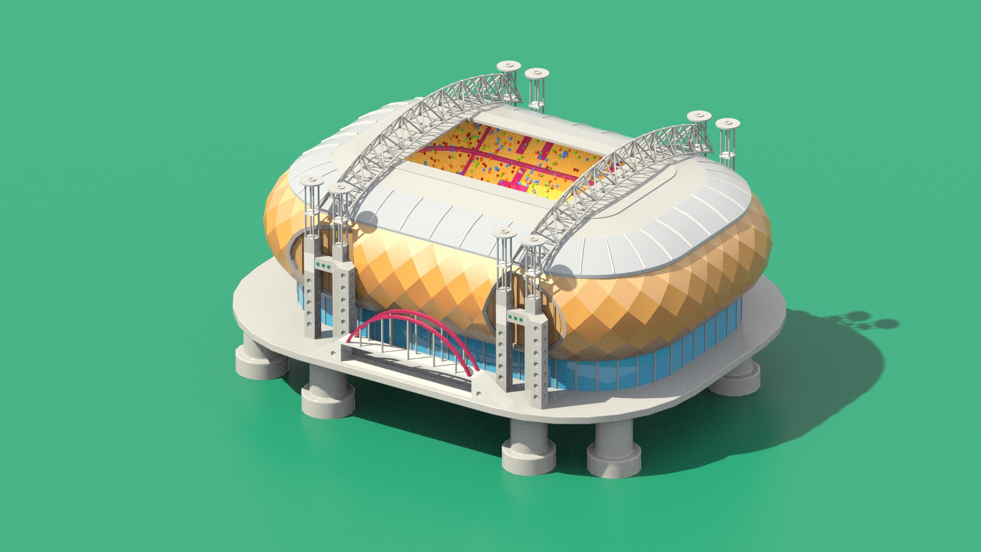 Low-poly Stadium Amsterdam Modeled 3D - TurboSquid 1430844