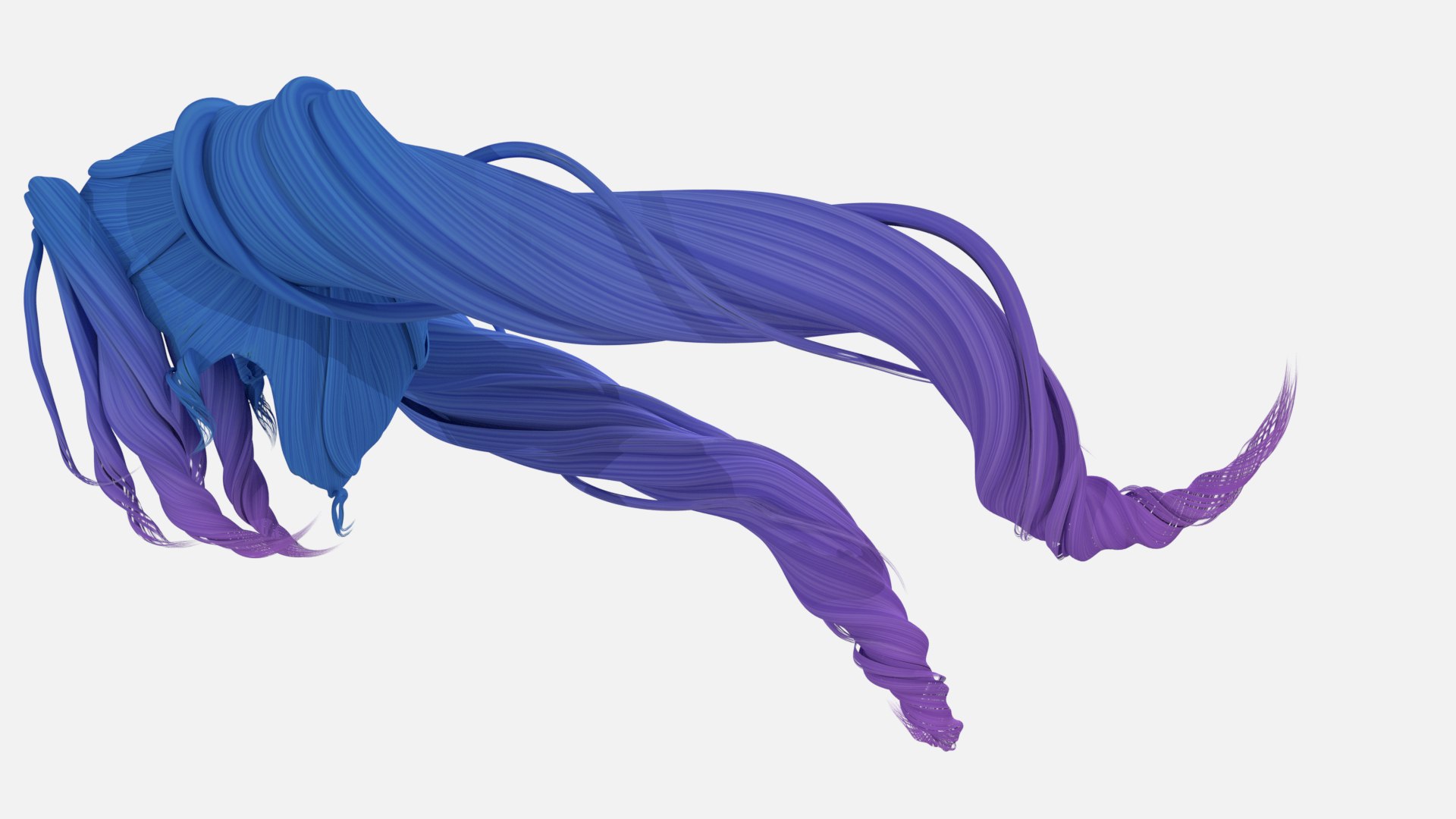 Wigs fairy pigtails hair 3D model - TurboSquid 1446800