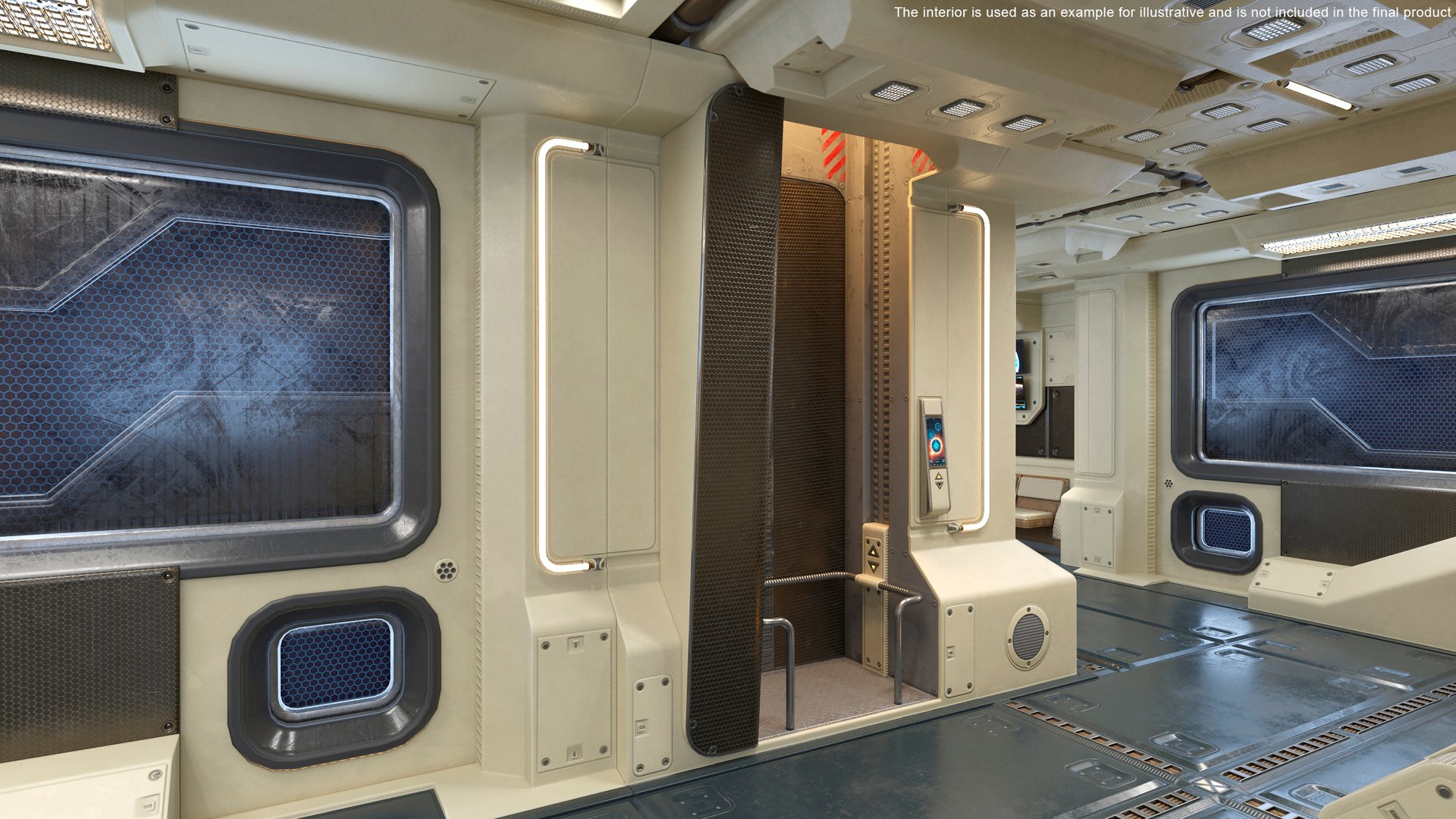 3D Interior Sci-fi Passenger Elevator PBR - TurboSquid 2242718
