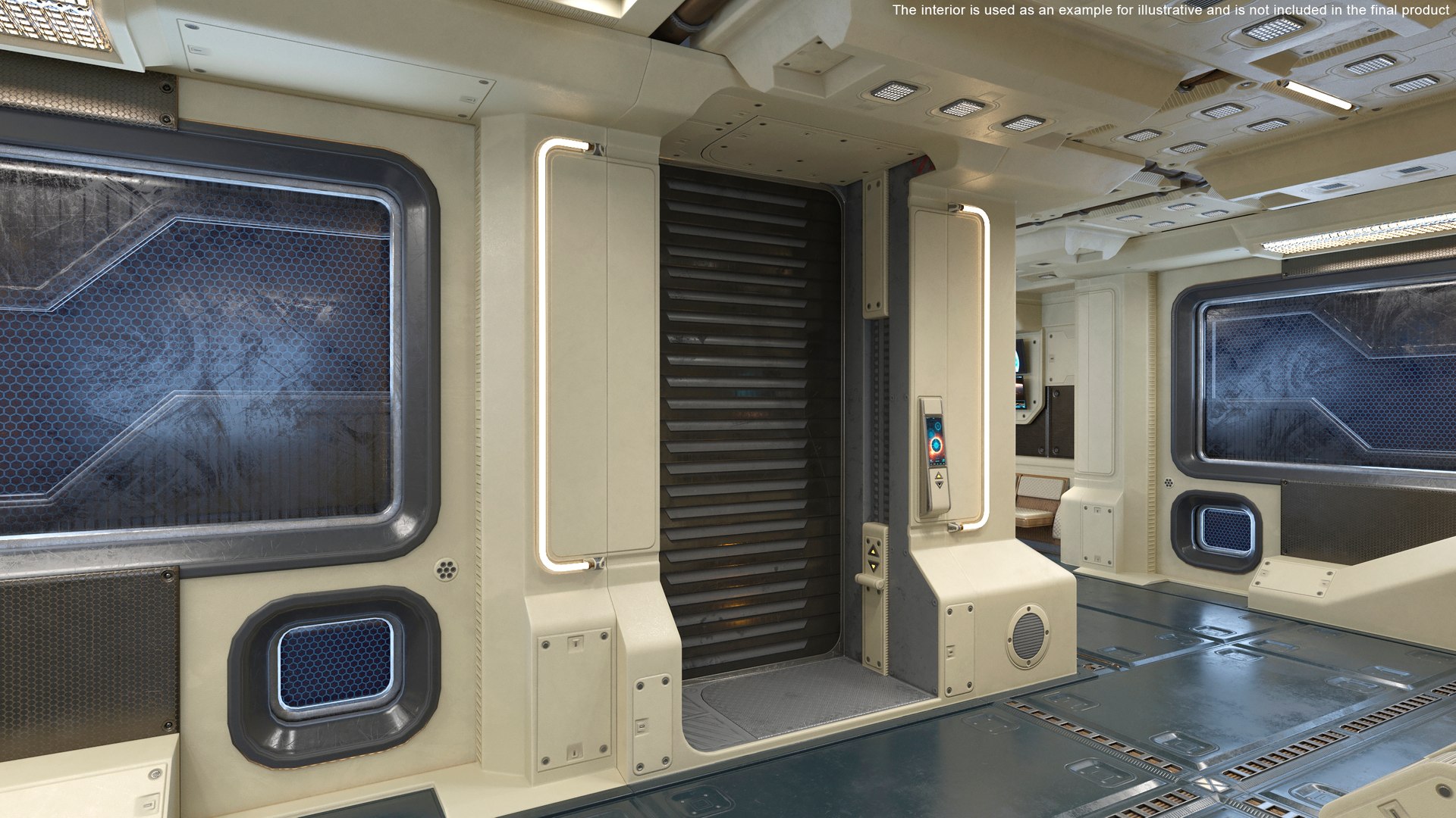 3D Interior Sci-fi Passenger Elevator PBR - TurboSquid 2242718