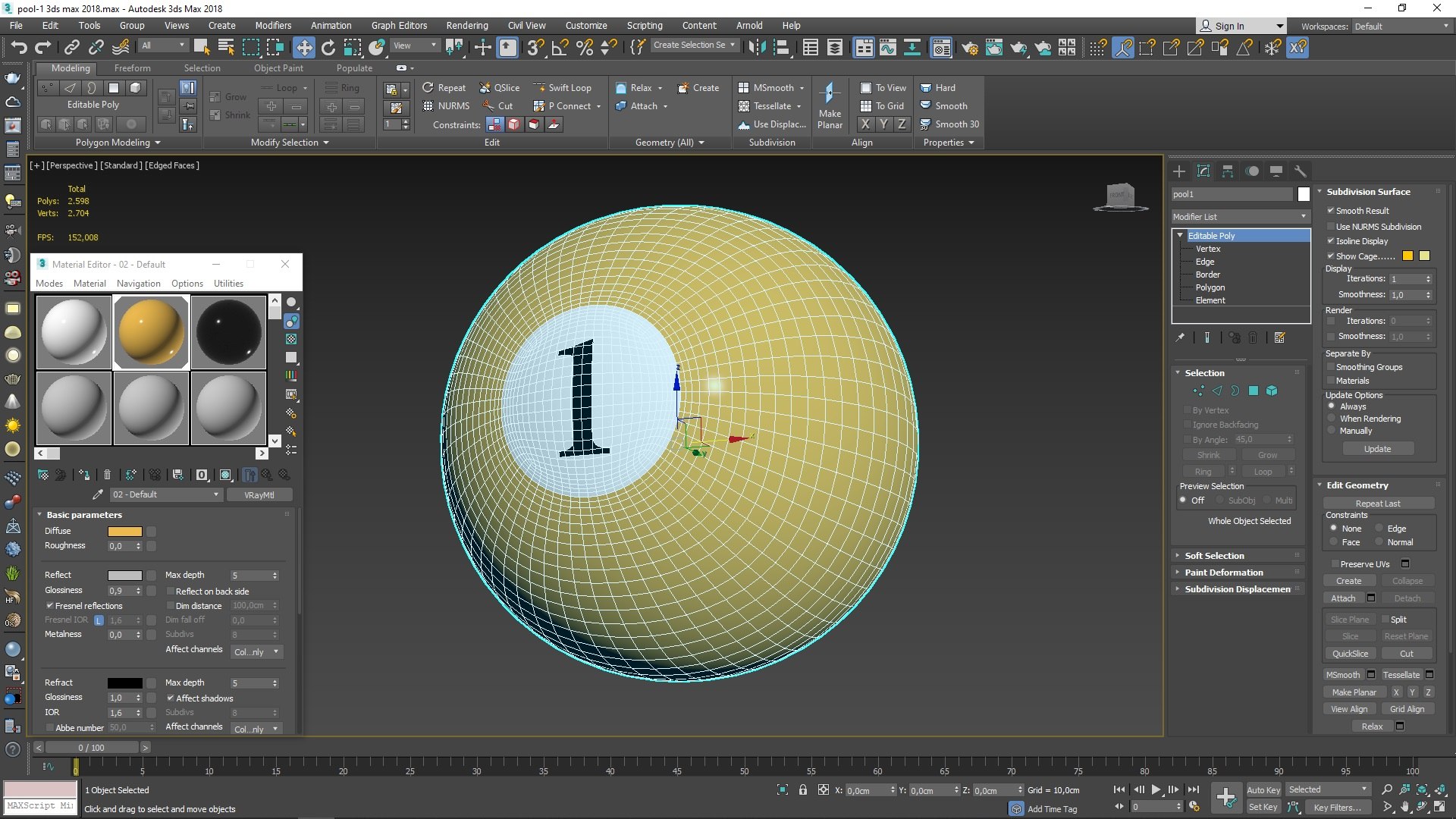 3D Billiard Pool Ball-1 American Model Model - TurboSquid 1932070