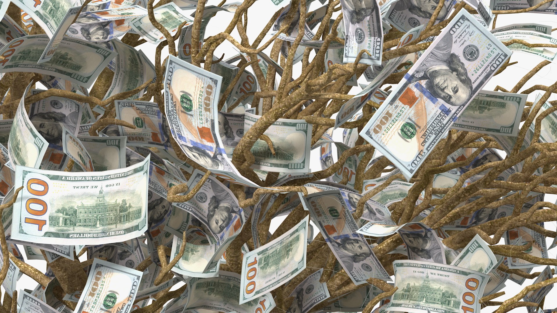 3D Money Tree Dollars Blown Model - TurboSquid 1546238